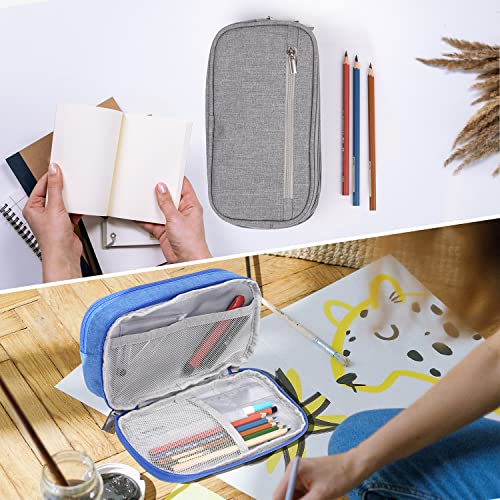 BARUHARI Pencil Case Large Capacity Pen Bag Big Stationery Storage Kit for Office Travel Cosmetic Pouch Arts and Crafts Supplies Organizer Multiple Compartments Water Resistant (Black)