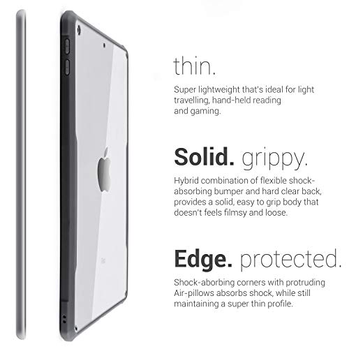 TineeOwl iPad 9.7 (2018/2017 Version) Ultra Slim Clear Case, Flexible TPU, Absorbs Shock, Lightweight, Thin (Black)