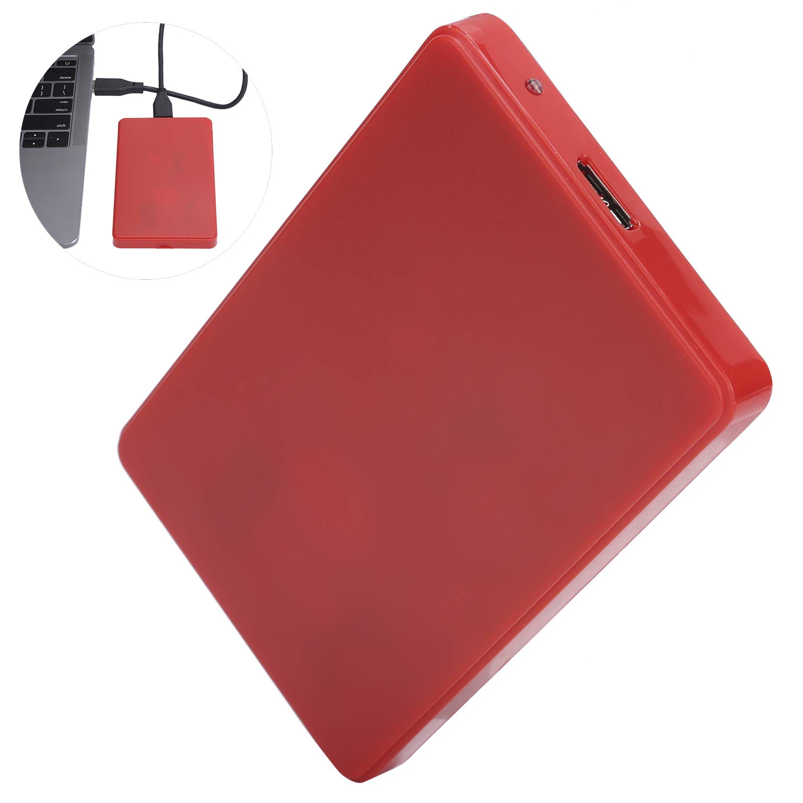 USB3.0 2.5 Inch Portable Mobile Hard Drive, 80GB Universal External Hard Drive for Computer Monitors and Laptop, Red(80G)