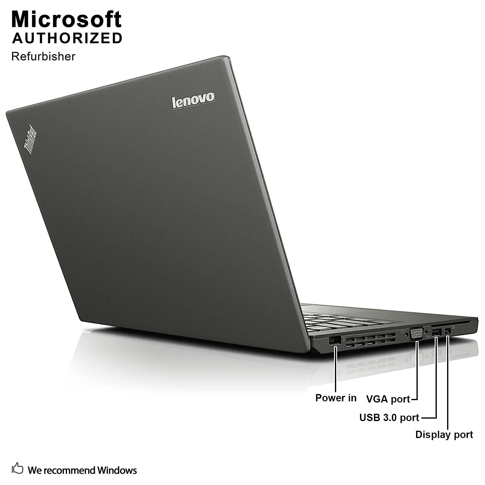 Lenovo ThinkPad X240 12.5-inch Business Laptop, Intel Core i7-4600U up to 3.3GHz, 8G DDR3L, 500G, WiFi, VGA, Mini DP, USB 3.0, Win 10 64 Bit Multi-Language Support (Renewed)