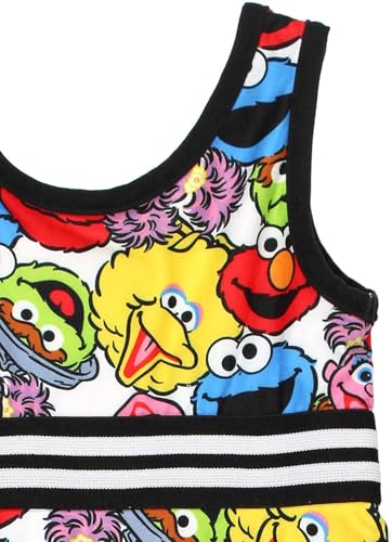 Sesame Street Girls’ Dress with Panties for Infant and Toddler – White/Multicolor