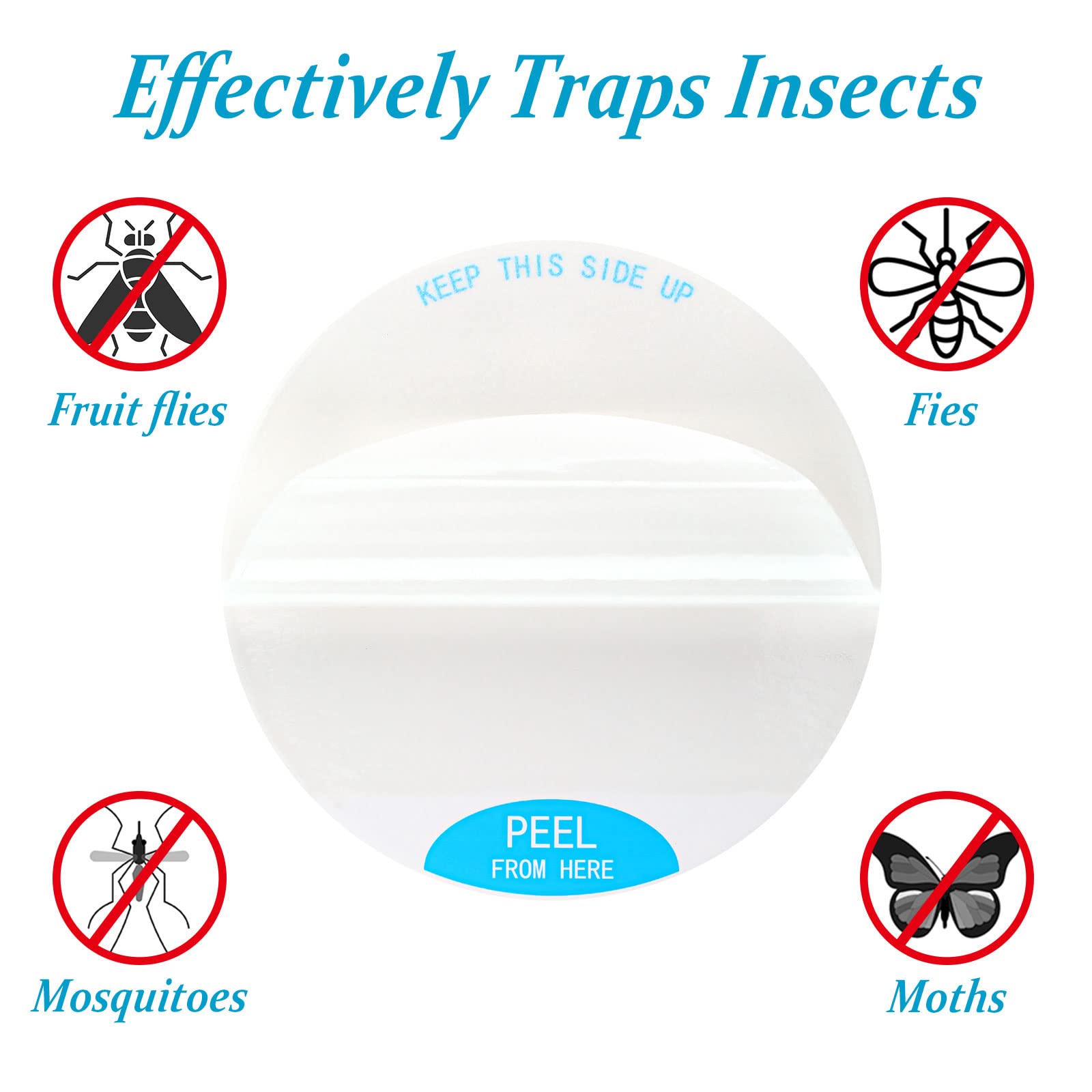 48 Pcs Fly Trap Refill Glue Boards for Mosquito Zapper 3.4" Indoor Insect Trap Refills Glue Pads Flea Trap Replacement Sticky Pads for Mosquitoes Lamp Compatible with 3.4" Katchy Duo Mosquito Killer