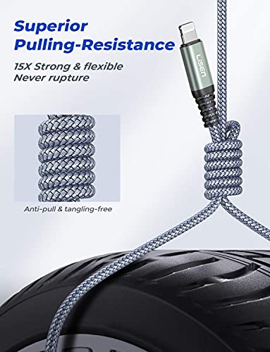LISEN iPhone Charger Cable (10ft / 3m) USB A to Lightning Cable 10 Feet, Durable Nylon Braided Fast Charging Cord Compatible with iPhone 11/Pro/X/Xs Max/XR/8 Plus /7 Plus/6/ iPad