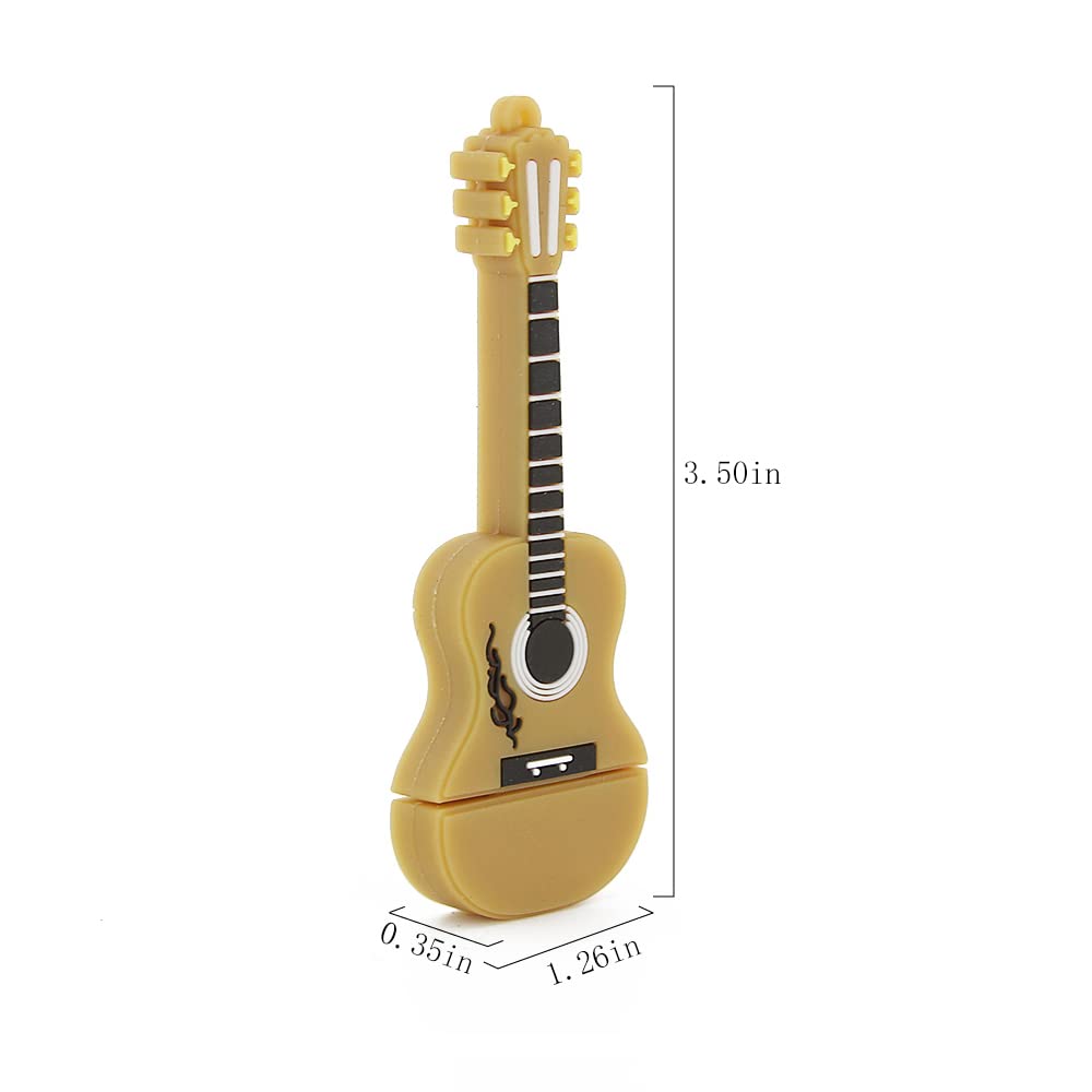 64GB USB 2.0 Flash Drive, Super Storage Space, Cartoon Guitar USB Thumb Drive, Used for Storage and Backup, Portable USB Memory Stick, Suitable for PC/Laptop Portable Drive