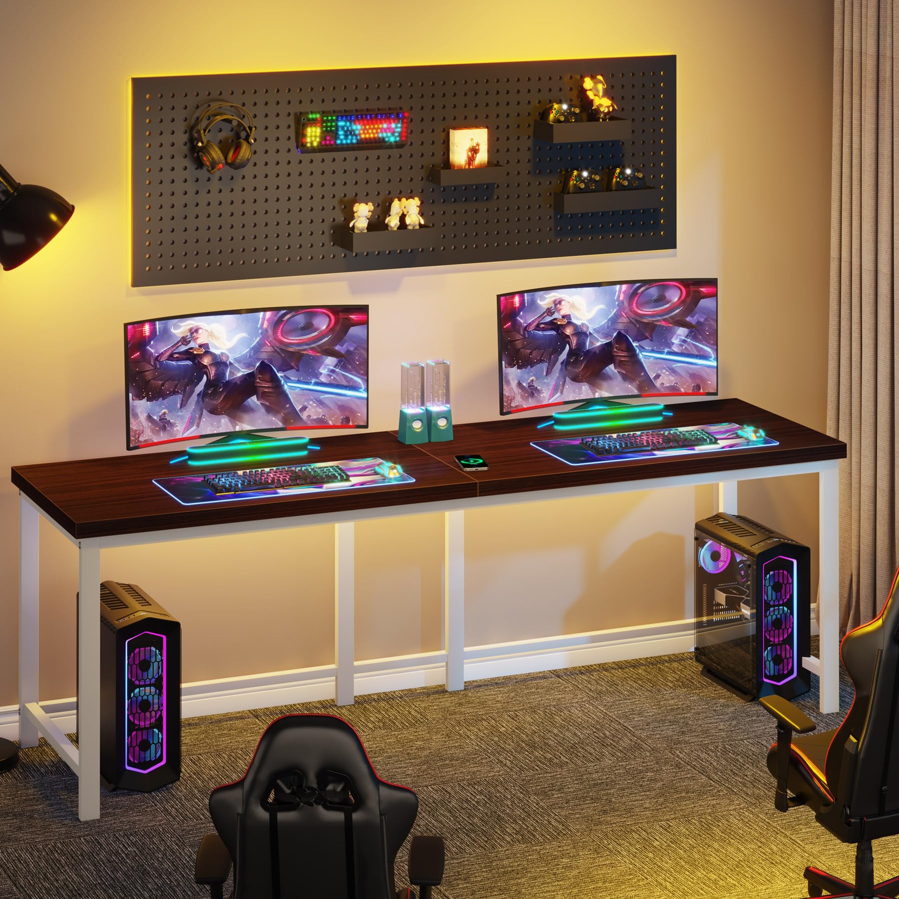 Tribesigns 78.7 inch Double Computer Desk, Extra Long 2 Person Desk Workstation, Large Office Desk Study Writing Table for Home Office