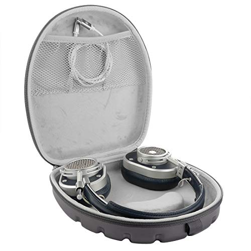 Geekria PRO Headphones Case Compatible with Master & Dynamic M & D MW75, MW65, MW60, MW50+, MH40, MG20 Wireless Case, Replacement Hard Shell Travel Carrying Bag with Cable Storage (Silver)