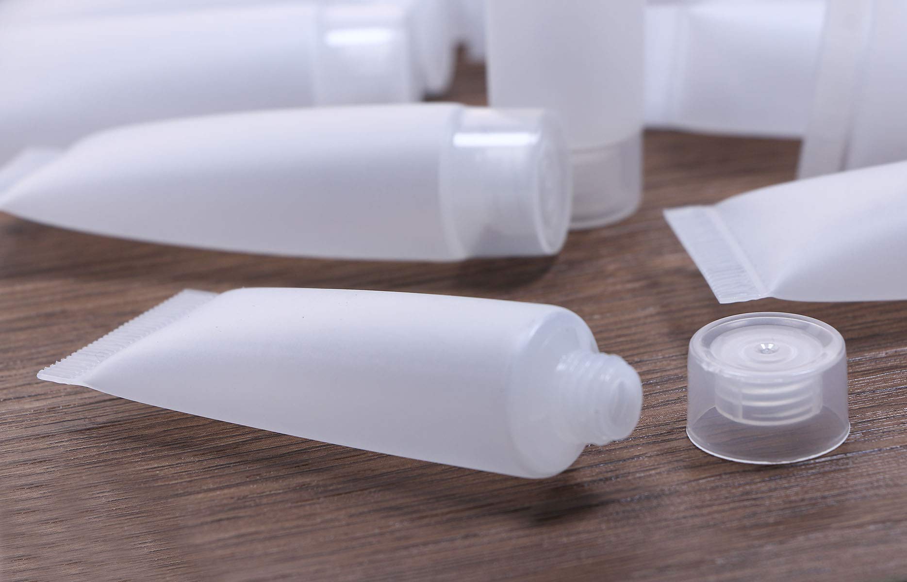 Shapenty 10ml Clear Plastic Empty Tubes Refillable Facial Cleanser Hand Cream Cosmetic Lotion Containers Soft Makeup Sample Holder Bottle Vial Jar Pot Case with Flip Lid for Travel DIY Project, 30PCS