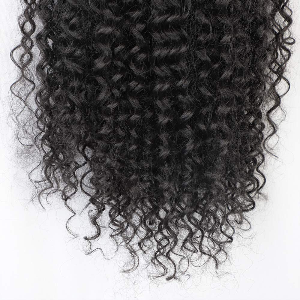Vigorous Drawstring Curly Ponytail Extension for African Women Short Afro Kinky Ponytail Extension.(1B)