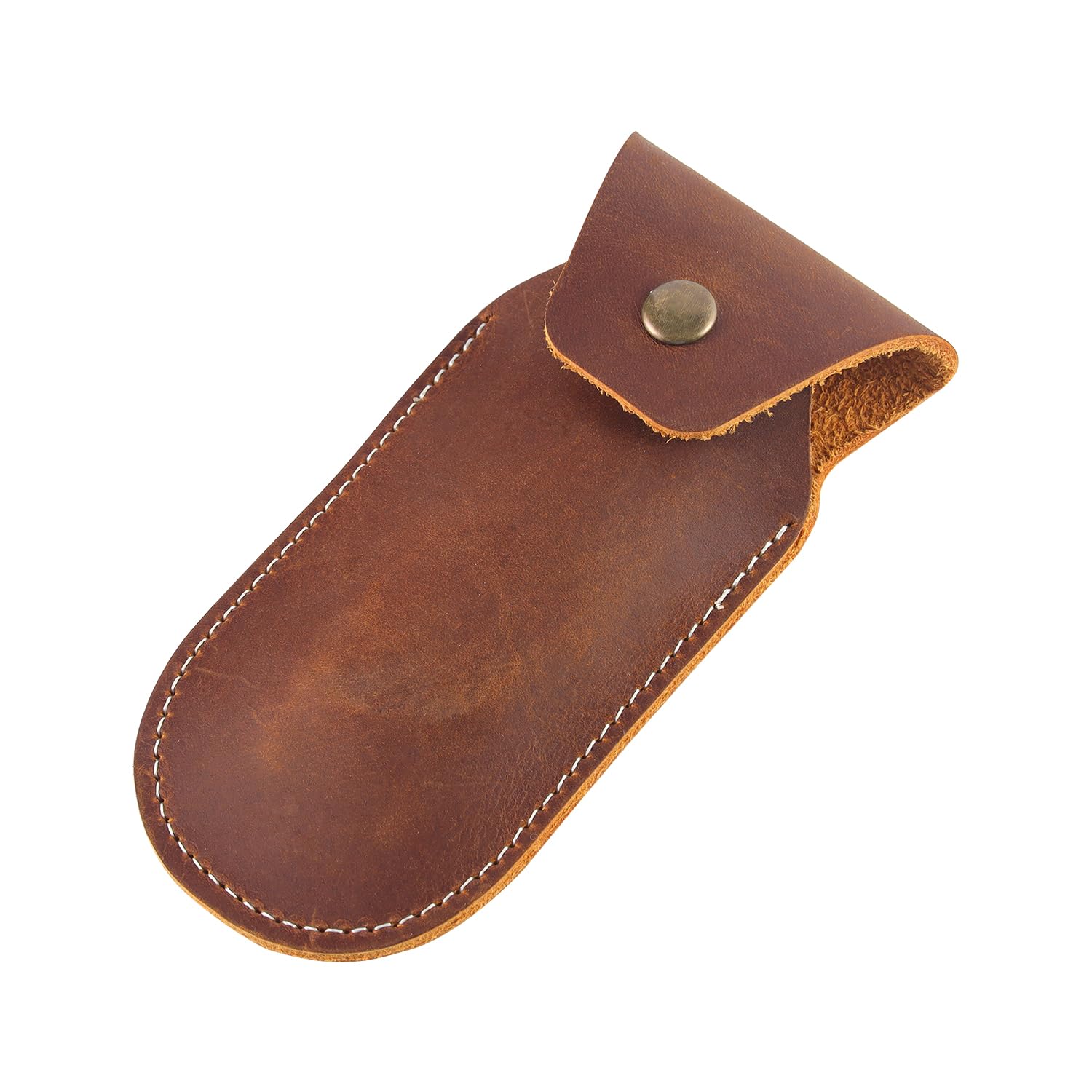 Biobasedon Leather Knife Sheath for Belt Knife - Case Knife Holder for Swiss Army Knife, Buck Pouch for 4 Inch Folding Knife(Not for Buck 110