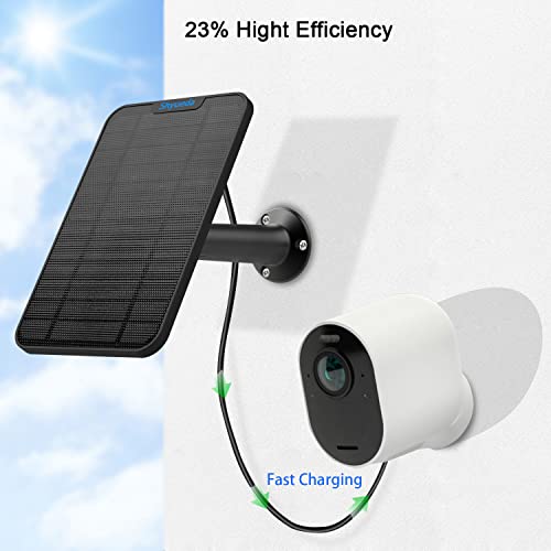 4W Solar Panel Charging Compatible with Arlo Essential Spotlight/XL Spotlight, with 13.1ft Waterproof Charging Cable, IP65 Weatherproof,Includes Secure Wall Mount(2-Pack)(Micro USB Type)