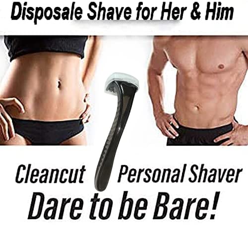6pcs Bikini Razors Disposable Beauty Line Razors Shaver Pubic Hair Removal Body Hair Trimmer Women/Men (Black)