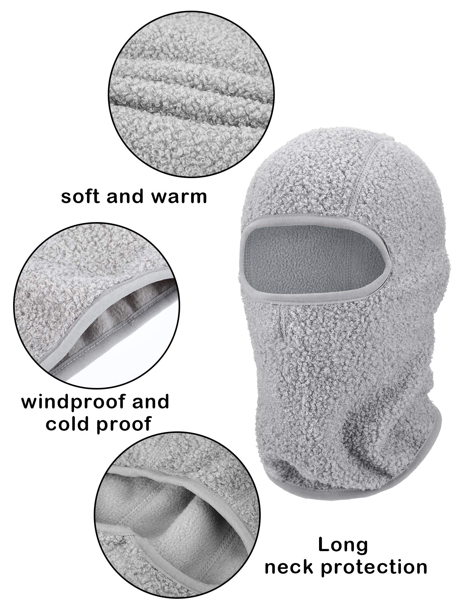 3 Pieces Winter Ski Balaclava Snow Windproof Cold Weather Balaclava for Men and Women (Black, Blue, Grey)