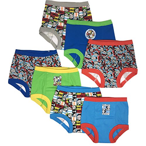 Thomas & Friends Boys Toddler Potty Training Pants with Success Tracking Chart and Stickers in Sizes 2T, 3T and 4T, 7-Pack, 3T