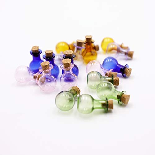 SHAOTONG 2ml Small Mini Glass Bottles Jars with Cork Stoppers.Wishing bottle drifting bottle wedding party DIY Etc. (O-20Pcs)