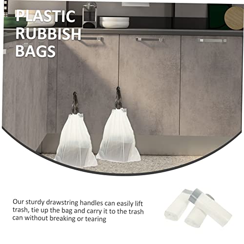 60Pcs drawstring garbage bag white trash bin compost garbage bin mini trash bags small garbage bags plastic trash bag 4 gallon trash bag Household Trash Bags Strong Garbage Bags