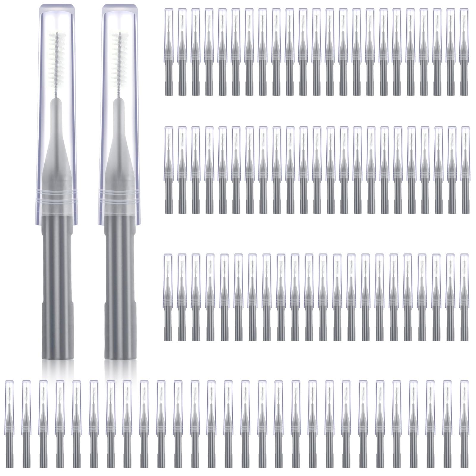 Patelai 100 Pieces Braces Brush for Cleaner Interdental Brush Toothpick Dental Flossing Head Oral Hygiene Flosser Tooth Cleaning Tool (Stylish Colors)