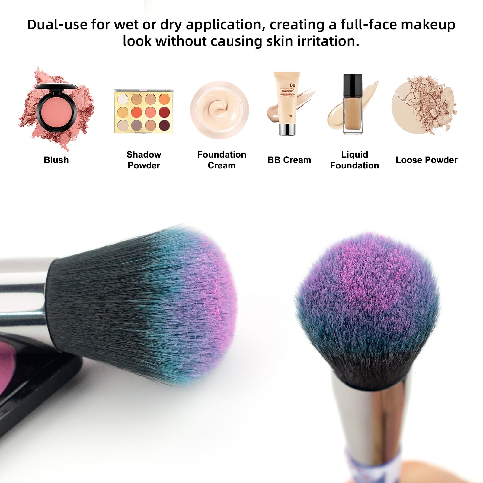 Professional Makeup Brush, Acrylic Diamond Handle Make Up Brushes Series for Full Face Foudation Blush Eyeshadow Concealers Powder Transparent Beauty Tools