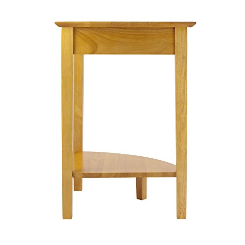 Winsome Wood Studio Home Office, Honey & Wood Corner Desk with Shelf, Honey