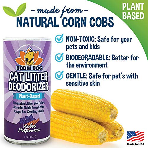 Bodhi Dog Natural Cat Litter Box Odor Eliminator – Best Litter Deodorizer for Strong Urine Odor – Fewer Cat Box Changes – Safe for Kitty Boxes - Violet Potpourri Scent