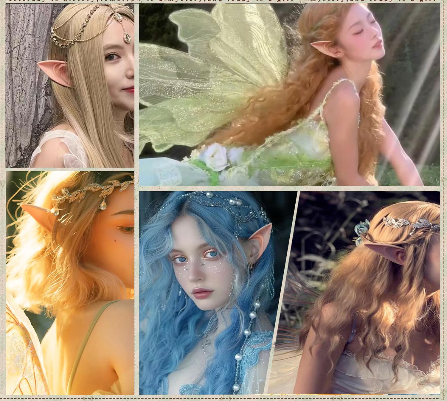Kbraveo 8 Pairs Fairy Pixie Elf Ears, Latex Elf Ear,Soft Pointed Goblin Ears, Cosplay Ears for Cosplay Halloween Christmas