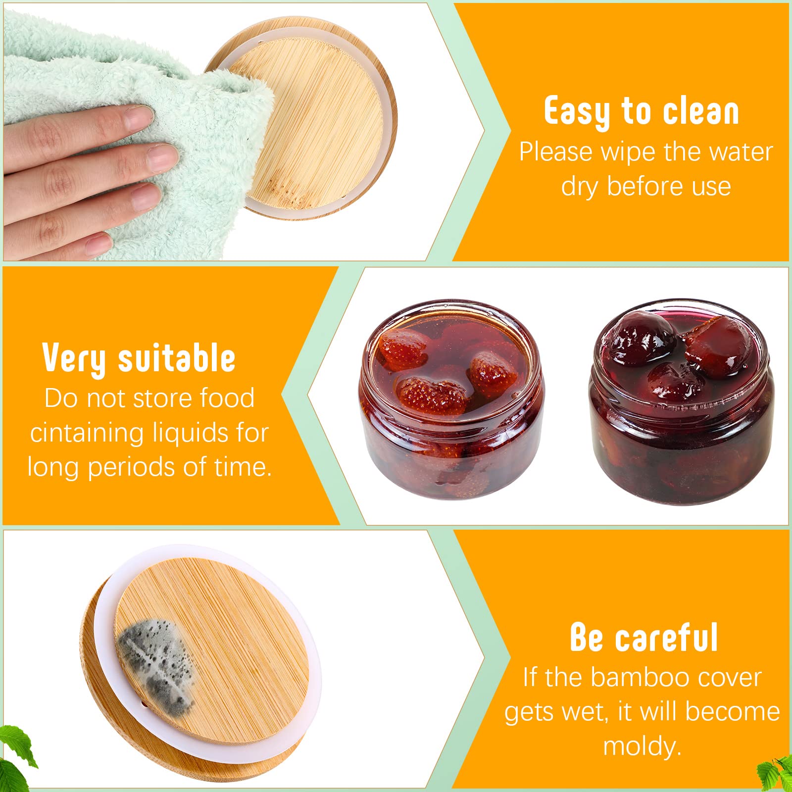 40 Pieces Bamboo Mason Jar Lids Storage Canning Jar Lids 20 Pcs Regular Mouth 20 Pcs Wide Mouth Wooden Mason Jar Lids Reusable Bamboo Lids for Mason Jars for Home Kitchen, 2 Sizes
