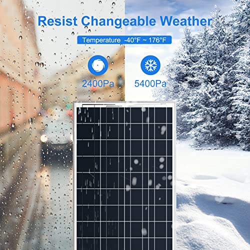 ACOPOWER Solar Panel 100 Watt 12 Volt PV Module High-Efficiency Polycrystalline Power Charger for Car RV Marine Boat Rooftop Charging Home Farm Camping Battery Caravan and Other Off-Grid Applications