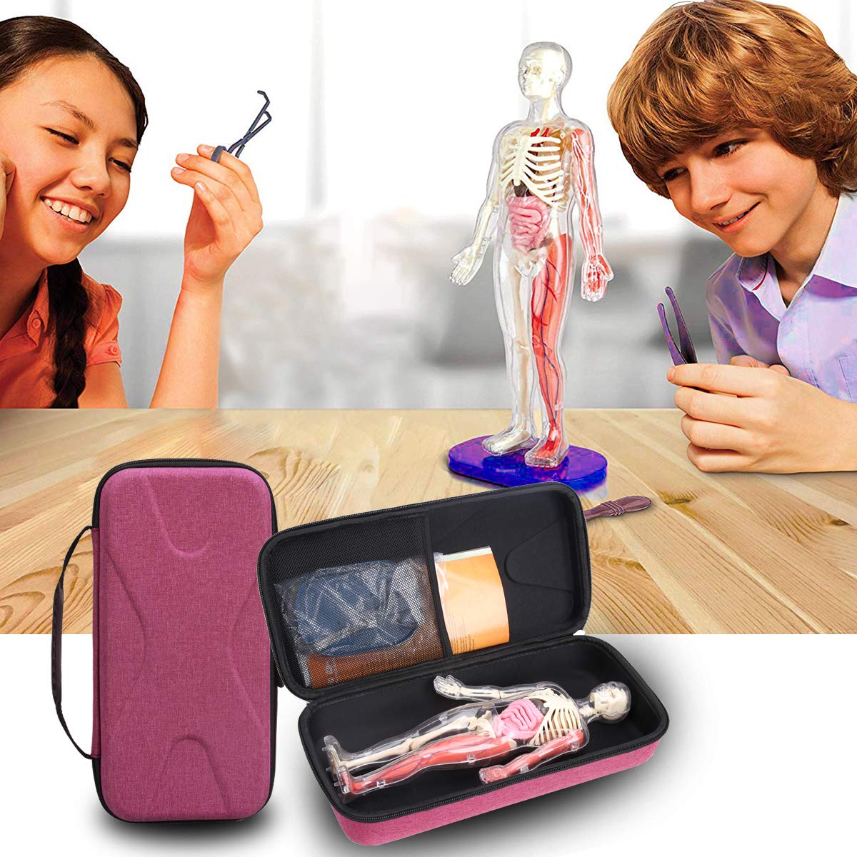 Aproca Hard Storage Travel Carrying Case for SmartLab Toys Squishy Human Body (Red)