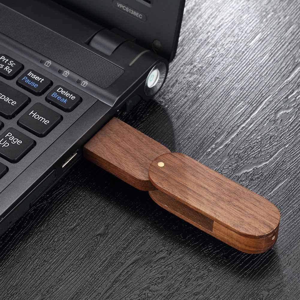 GARRULAX USB Flash Drive, Wooden 8GB / 16GB / 32GB USB2.0 USB Memory Stick Date Storage Pendrive Thumb Drive(32GB, Walnut Wood)