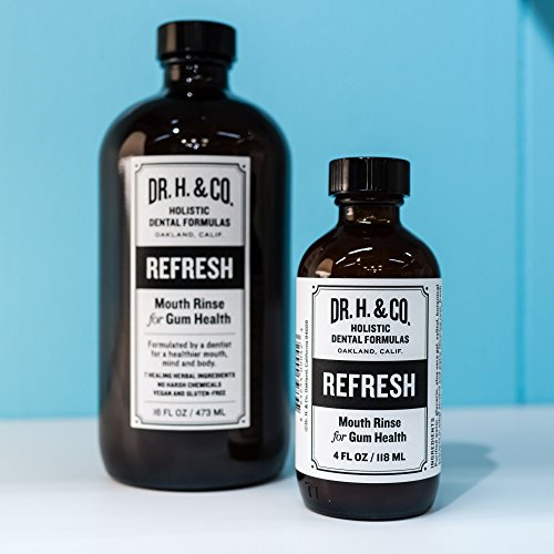 Dr. H. & Co. Dentist Formulated Refresh Mouthwash - All Natural Herbal Mouth Rinse for Healthy Gums and Teeth (4 Fl Oz (Pack of 1))