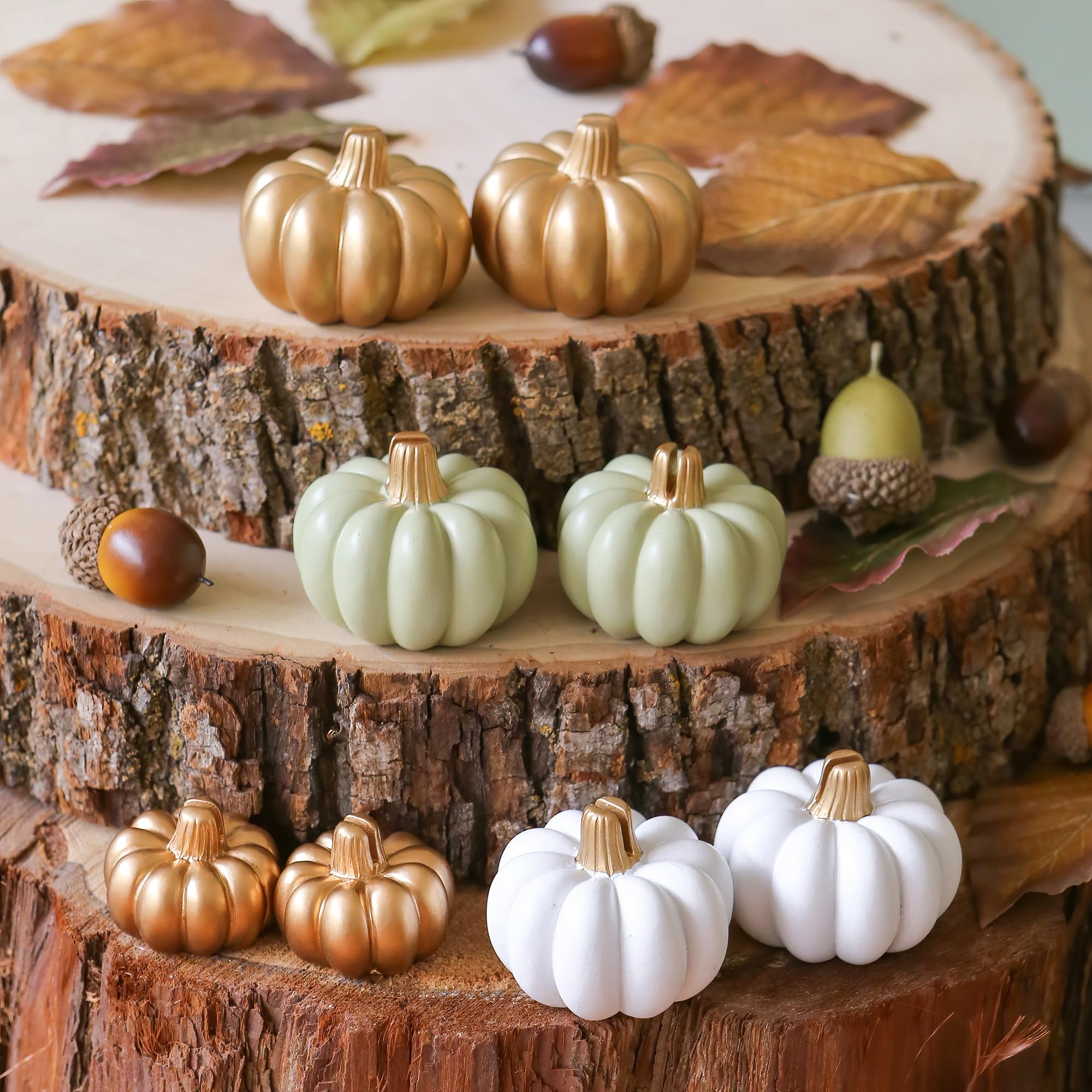 Kate Aspen 36pcs Fall Decor Gold Pumpkin Place Card Holder, Place Settings, Perfect for Thanksgiving Table Decor, Fall Themed Weddings, Bridal Brunches (Place Cards Included)