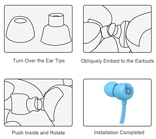 ALXCD Ear Tips Compatible with Beats Flex Earbuds, S/M/L/D 4 Sizes 4 Pairs Soft Silicone Eargels Replacement Earbuds Tips Ear Tips, Compatible with Beats Flex, 4 Pairs (Blue)