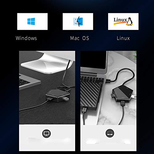 TWDYC USB Hub,Four USB 3.0 Hub with Micro External Power Hole High Speed Four Port Splitter (Color : White)