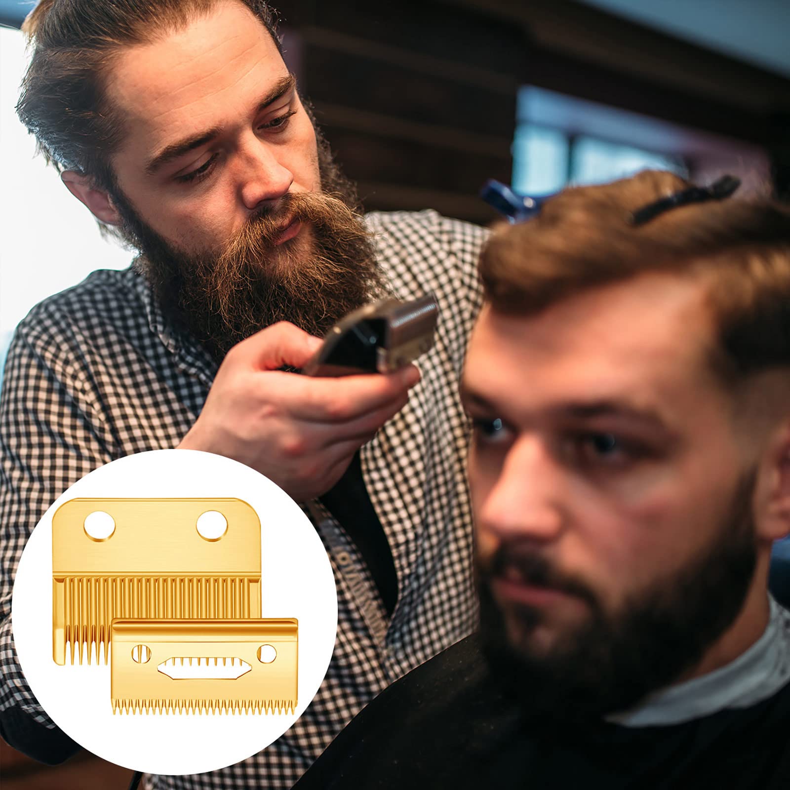 3 Sets Hair Clipper Replacement Blades Adjustable Clipper Blades 2 Hole (1mm - 3mm) Hair Trimmer Replacement Blades (Gold and Silver)