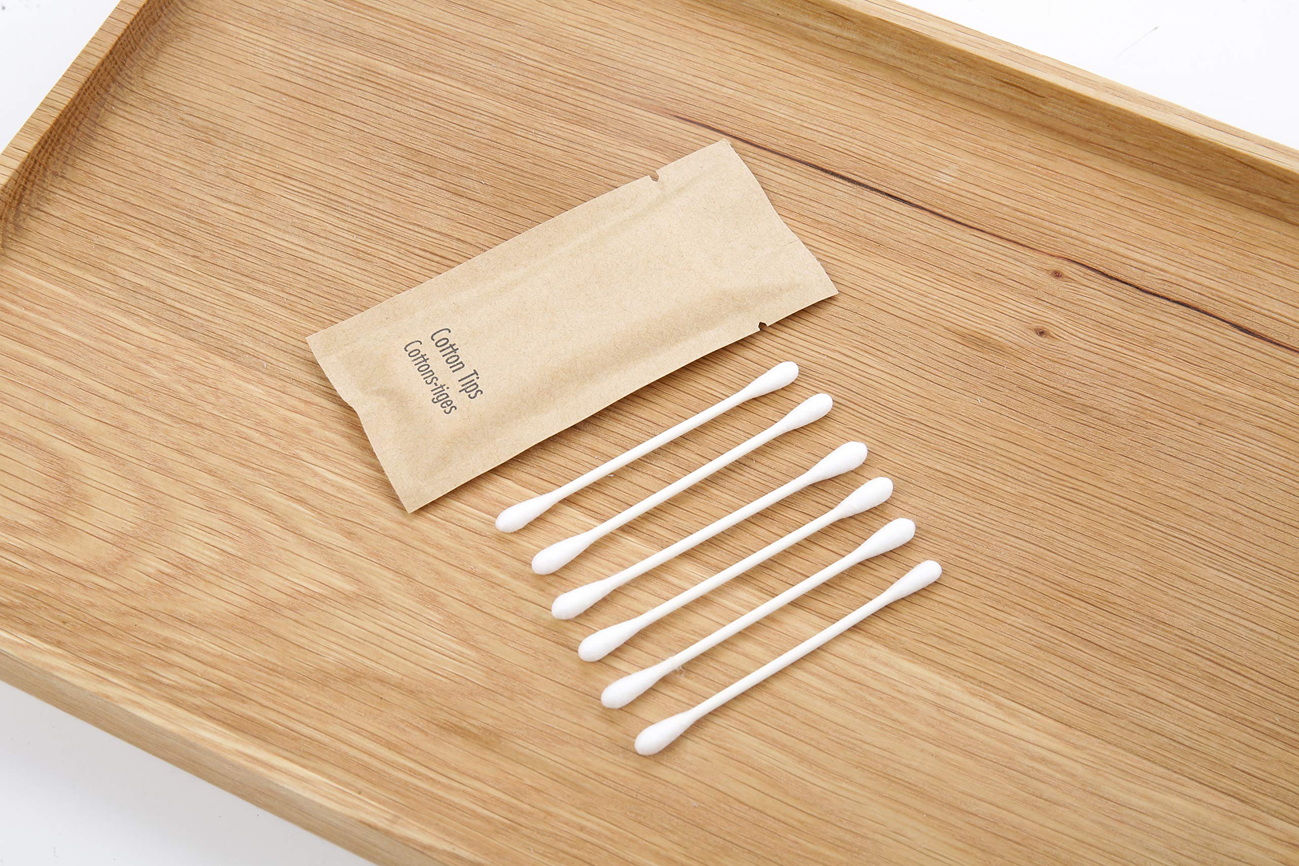 BIO CORN Kraft Paper Bag Paper Cotton Swabs Six Paper Large Head Swabs Hotel Toiletries Amenities (Case of 100)