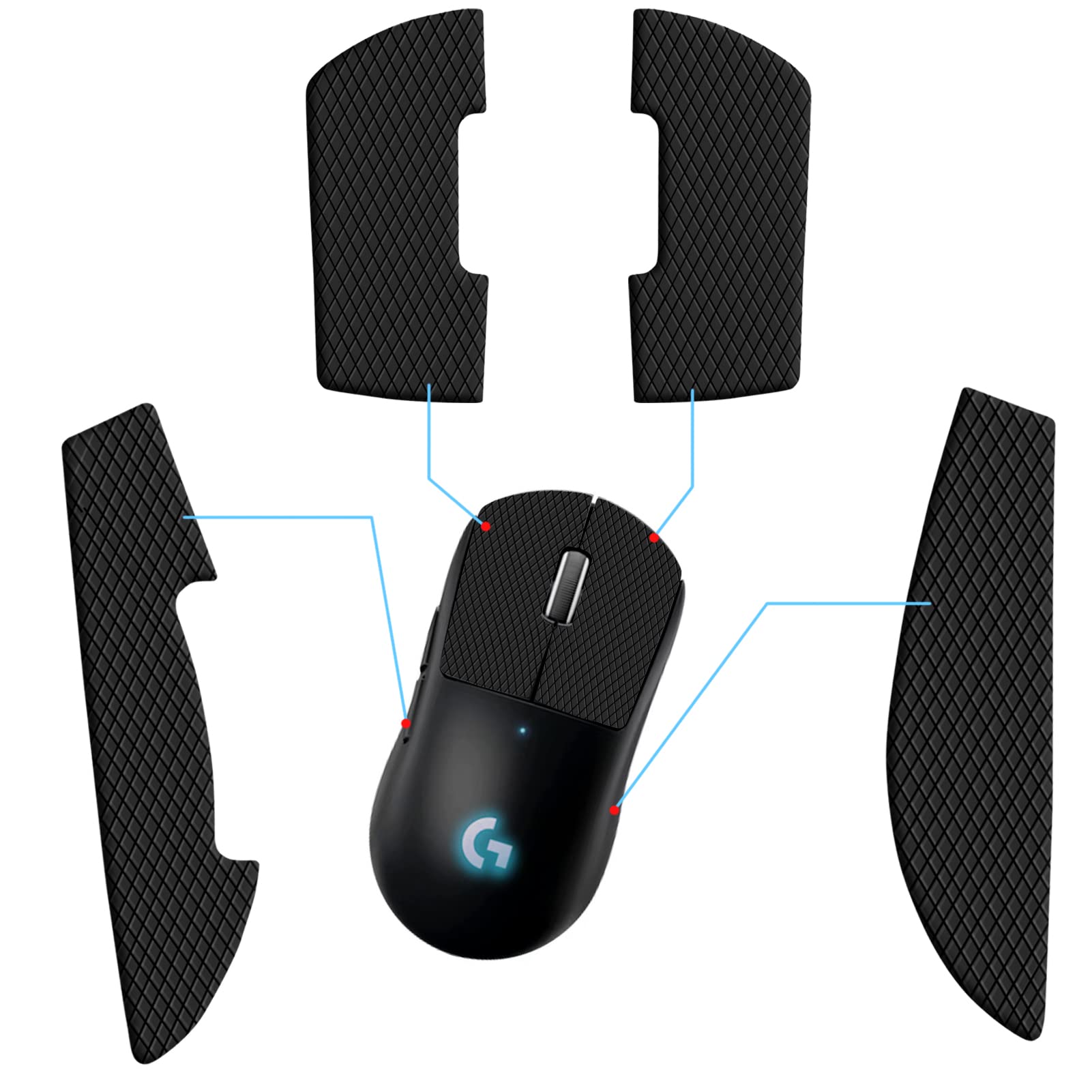 AQIDAP Mouse Skatez/Mouse Feet for Logitech G PRO X Superlight Wireless Gaming Mouse( 2 in 1 Mouse Feet + Mouse Anti-Slip Tape ) Grey