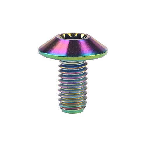 Wanyifa Titanium M4 M5 M6 10 12 15 20 25mm Button Torx Head Bolt Screw for Bicycle Motorcycle Pack of 4 (Ranibow, M5x12mm)