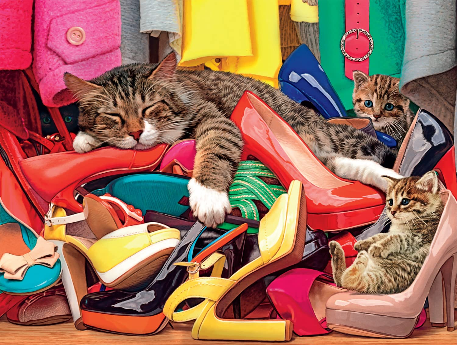 Buffalo Games - Steve Read - Steve Read - Closet Cats - 750 Piece Jigsaw Puzzle for Adults Challenging Puzzle Perfect for Game Nights - Finished Puzzle Size is 24.00 x 18.00