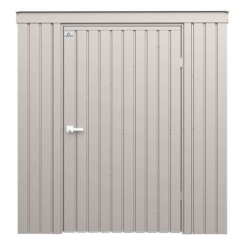 Arrow Shed Elite 6' x 4' Outdoor Lockable Steel Storage Shed Building with Pent Roof, Cool Grey