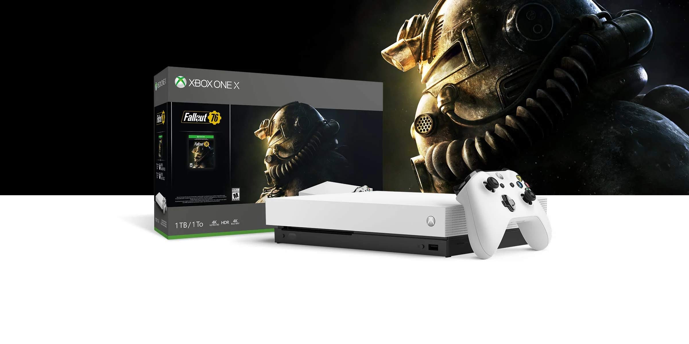 2019 Microsoft Xbox One X Robot White Special Edition 1TB Console (4K Ultra HD Blu-ray) With Wireless Controller And Fallout 76 Game Bundle
