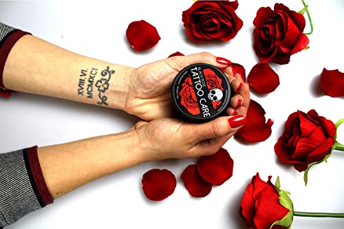 TATTOO CARE Makra Black Rose – Aftercare & Brightener Ointment - for New & Older Tattoos – Protects and Deeply Moisturizes – Enhances Colors, Prevents Fading, Brings Back Shine - 1.2 Oz/35 g