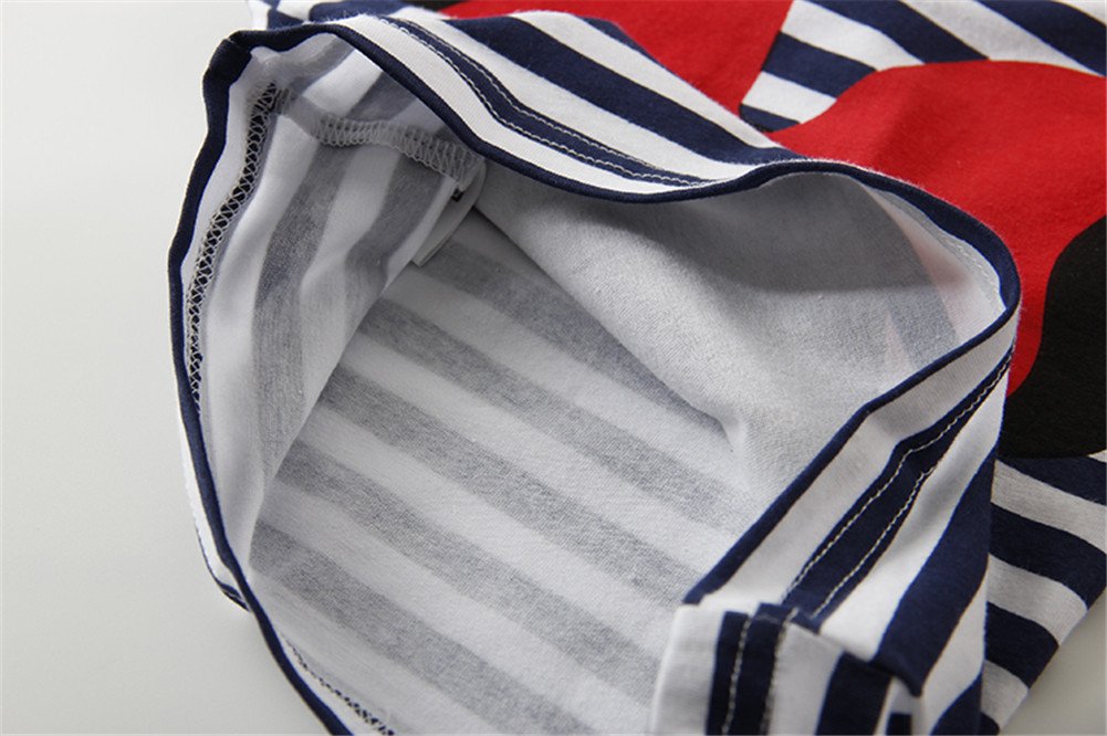 Mud Kingdom Cute Toddler Girl Outfits 4T Red Summer Stripe
