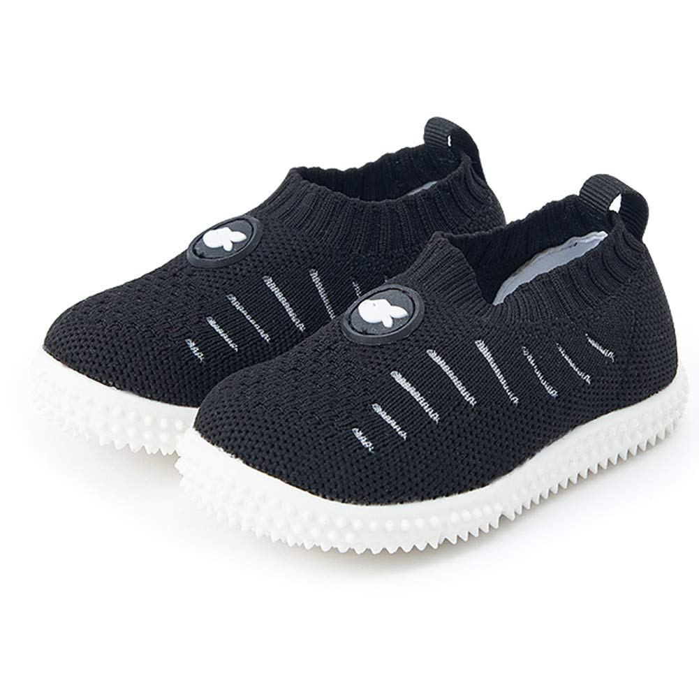 montaas Baby Boys Girls Shoes Infant First Walkers Slip On Toddler Sneakers for 9 12 18 24 Months Black