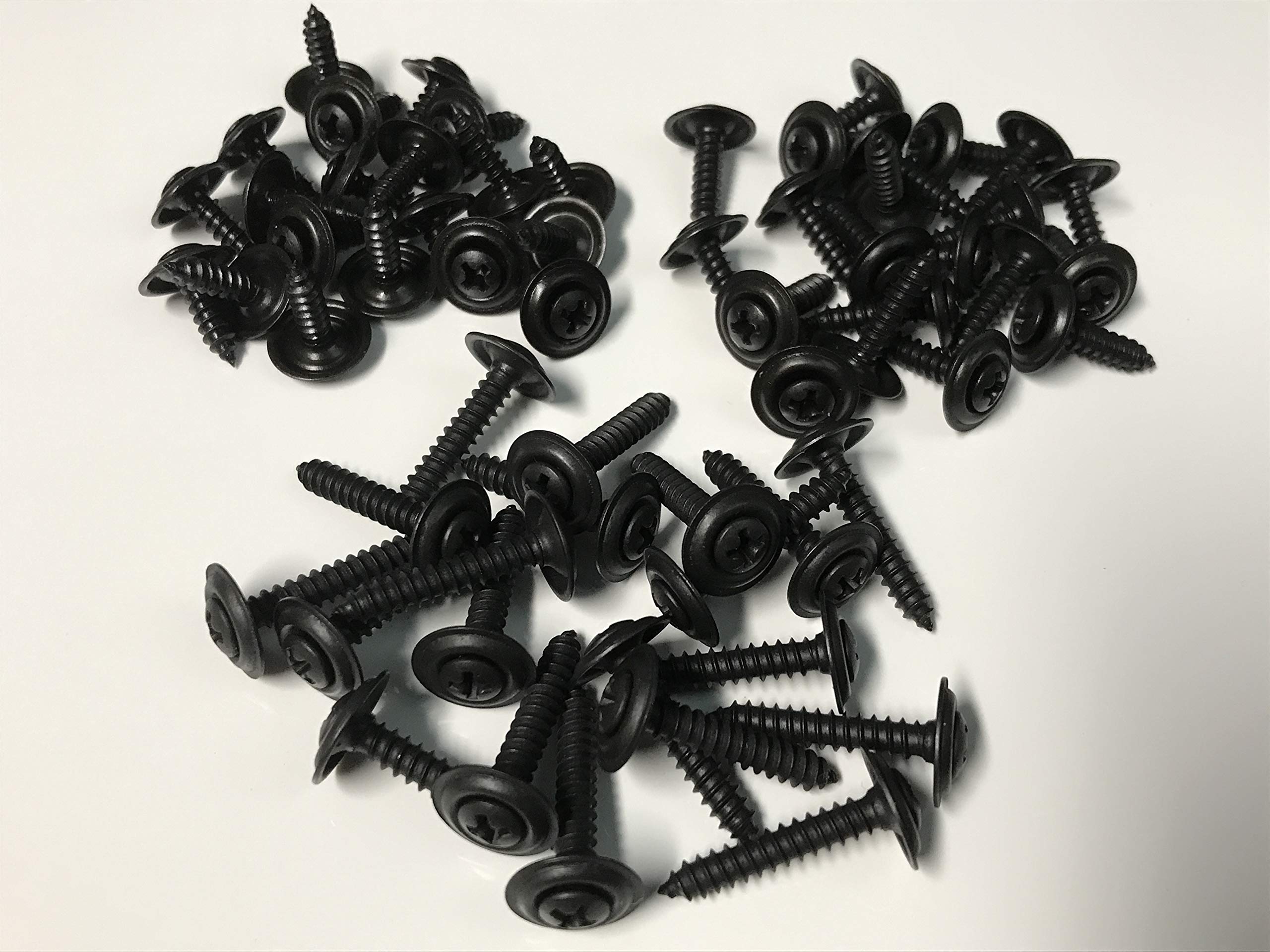 Panhandle Auto Fastener Black #8 Phillips Loose Washer Trim Sheet Metal Screws- 5/8” to 1” Long 60pcs
