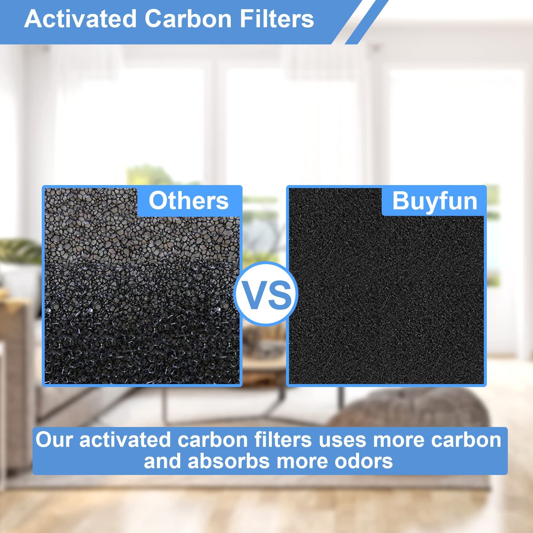 buyfun 115115 Size 21 Replacement Filter A H13(MERV 17) True HEPA Filter Compatible with Winix C535, PlasmaWave 5300, 5300-2, 6300, 6300-2, P300 Plasma wave, 1×HEPA filter+4×carbon filter
