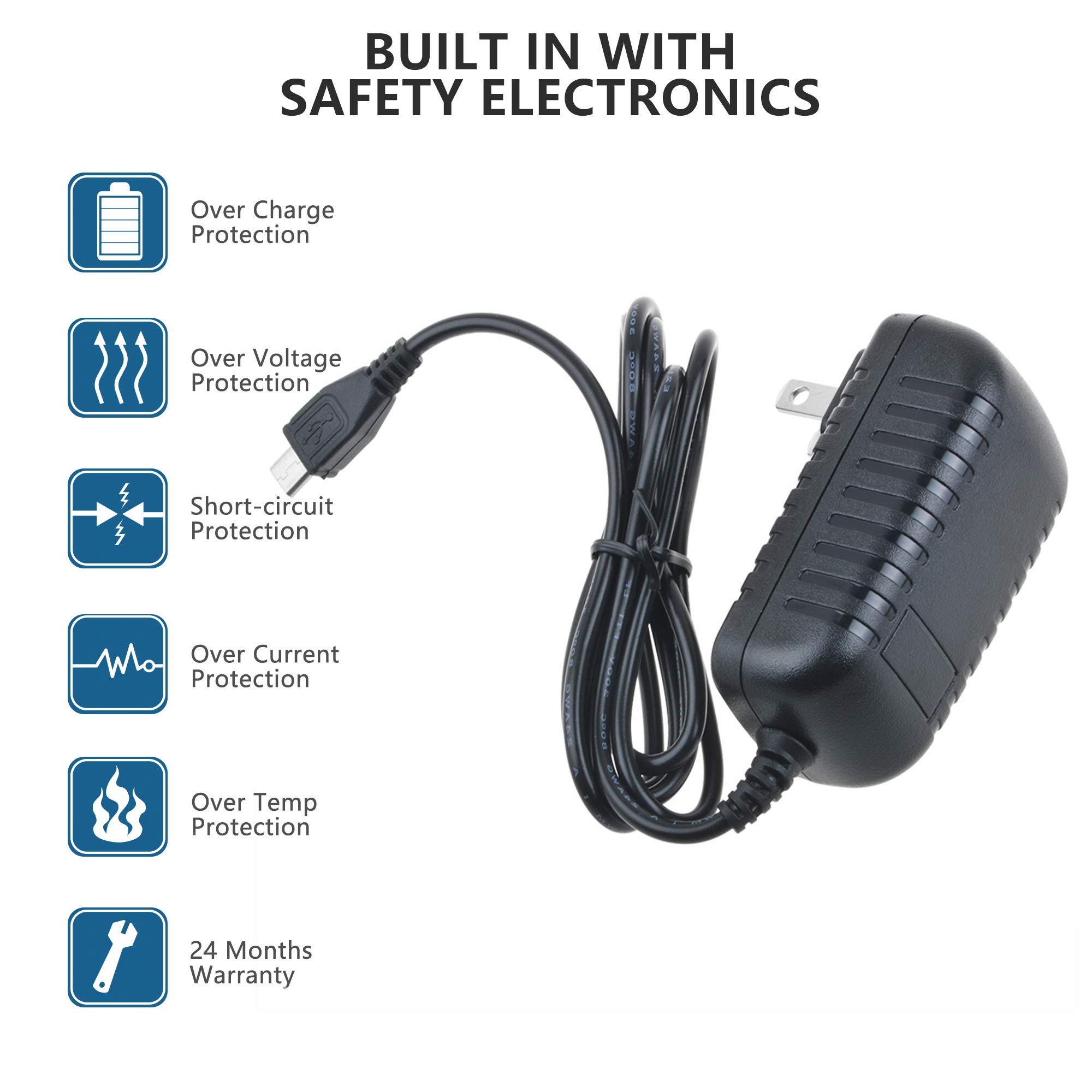 SupplySource AC/DC Adapter Replacement for Vaultek VT10 VT10i VT20 VT20i VR10 Series Lightweight Biometric Handgun Safe Bluetooth Smart Pistol Safe Power Supply Cord Battery Charger Mains PSU