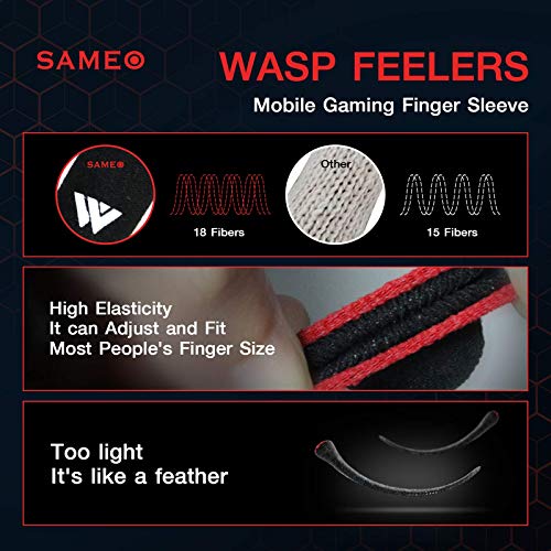 SAMEO Gaming Finger Sleeves for Mobile Game Controllers (Pack of 3 Pair) Anti-Sweat Breathable Seamless Thumb Finger Sleeve for League of Legend, PUBG, Rules of Survival, Knives Out (Black)