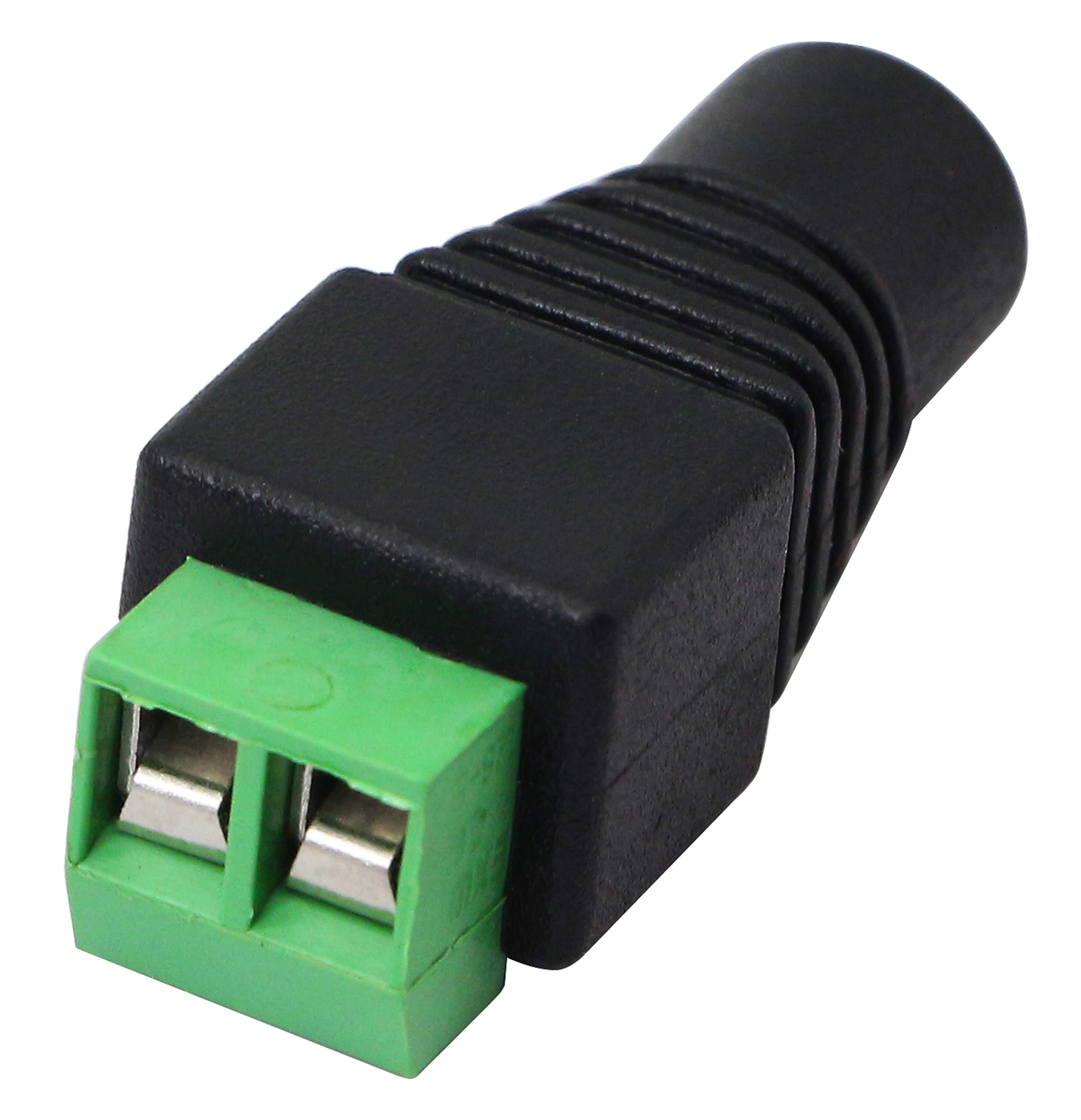 zdyCGTime DC 5.5 X 2.1mm Adapter 2.1 X5.5mm Female Barrel Power Jack to 2 Pin/Way Female Bolt Screw Type terminals Adapter Connector for CCTV Security Camera, LED Strip Light (20pack Female)
