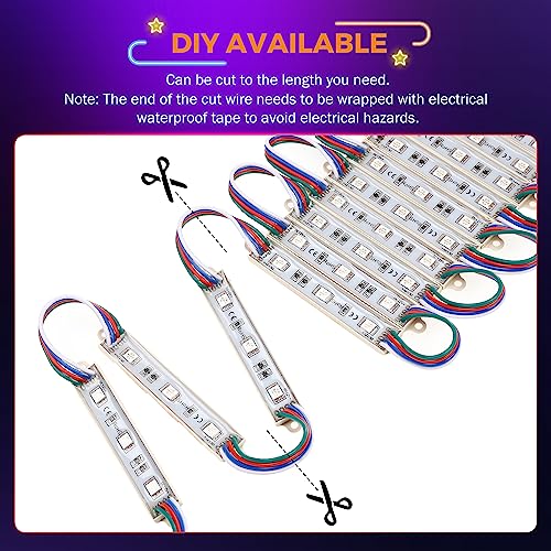 BEAMNOVA RGB Commercial Storefront Light Kit 40Ft Window Lights Modules with Remote, Bluetooth Control Box DC 12V Power Supply Transformer Adhesive Waterproof Outdoor Strip Lights