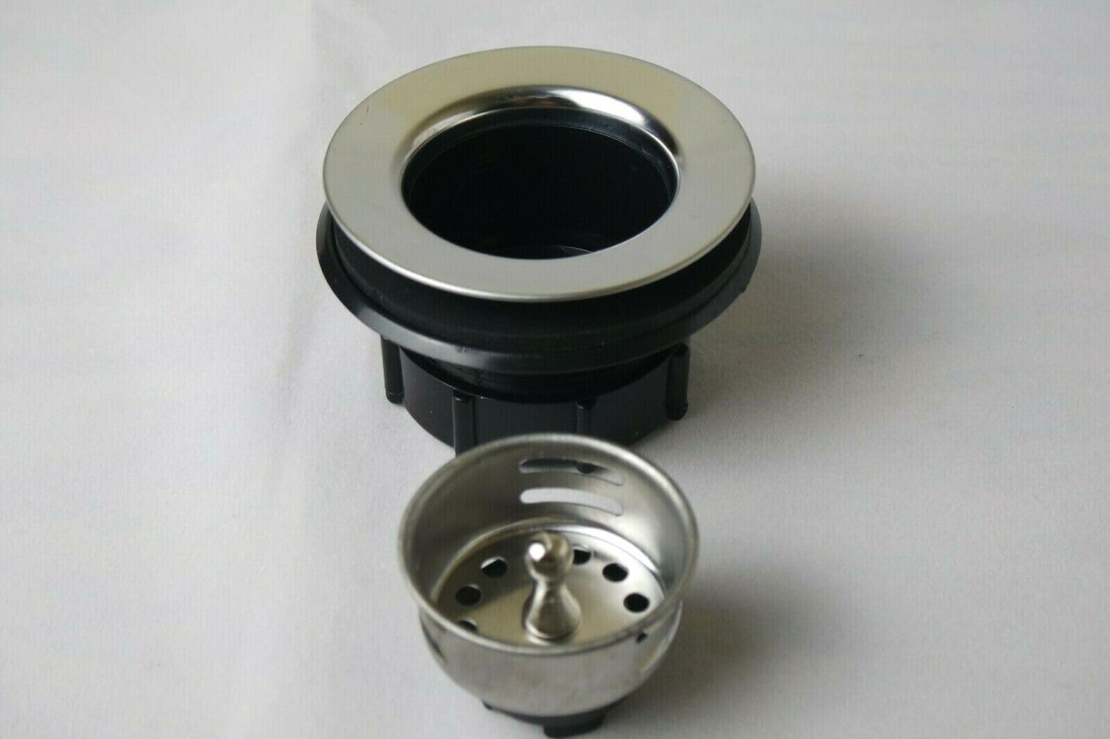 APEX RV Removable Sink Drain Assembly fits 2-2 1/2 Inch Sink Opening Diameter for 1 1/2 Inch Pipe Diameter with Stainless Steel Strainer for RV, Camper, Trailer, Marine Vessel, and Cabin.
