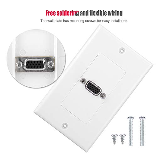 Oumefar VGA Head Flame Retardant Easy Connection Adapter Flexible Wiring Socket Panel for Engineering Wiring